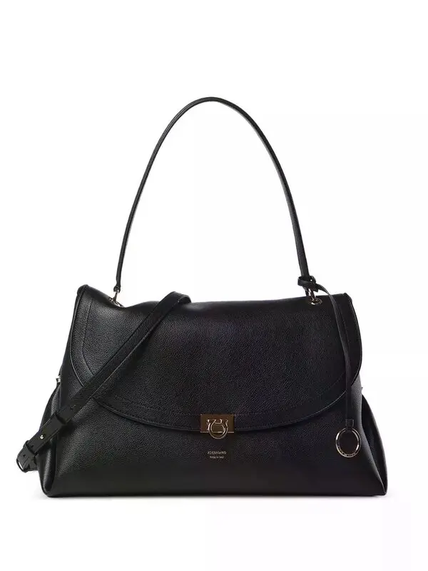 FERRAGAMO Gancini Pebbled-leather Shoulder Bag