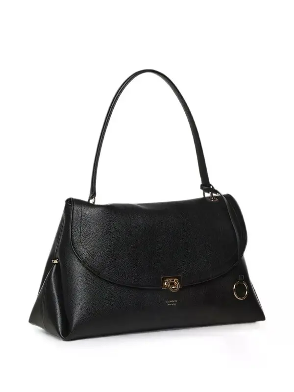 FERRAGAMO Gancini Pebbled-leather Shoulder Bag