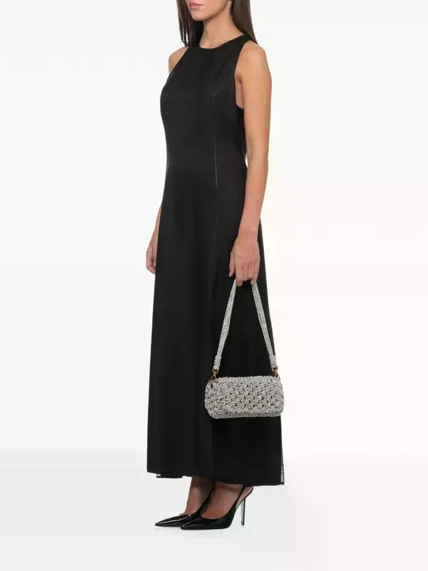 HIBOURAMA Crystal-embellished Cylindrical Shoulder Bag - Silver