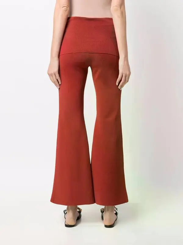 Stella McCartney Compact Knit Flared Trousers - Red