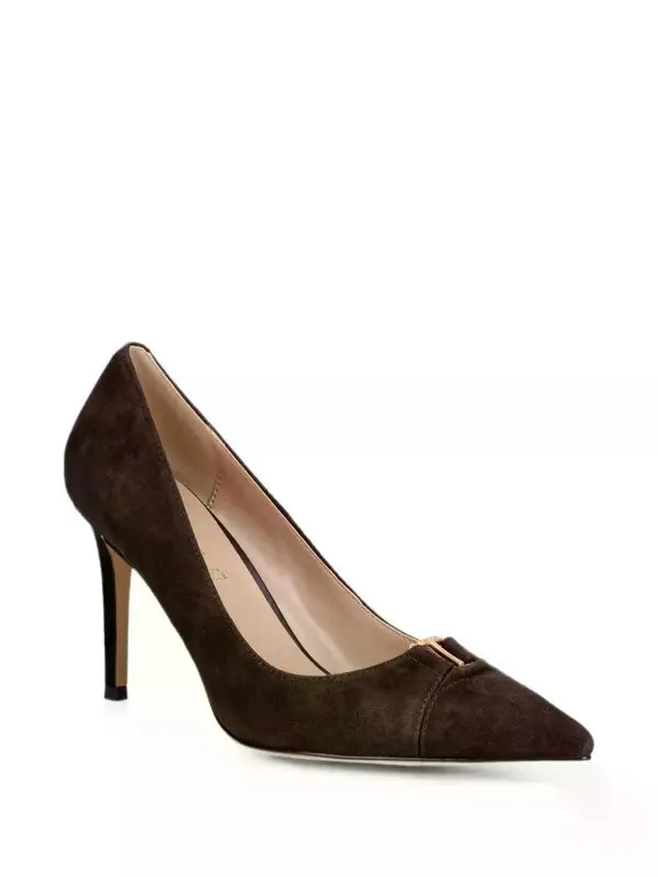 TWINSET High-heeled Suede Court Shoes With Metal Logo