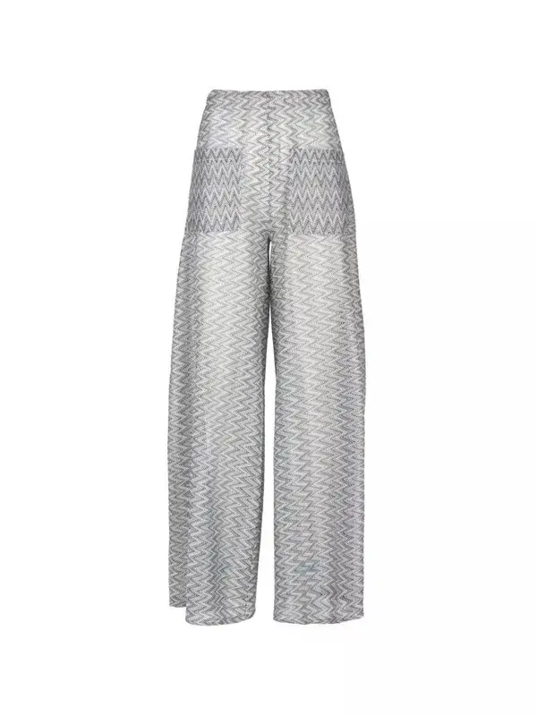 PALMACEA Yera Zigzag-knit Wide-leg Trousers
