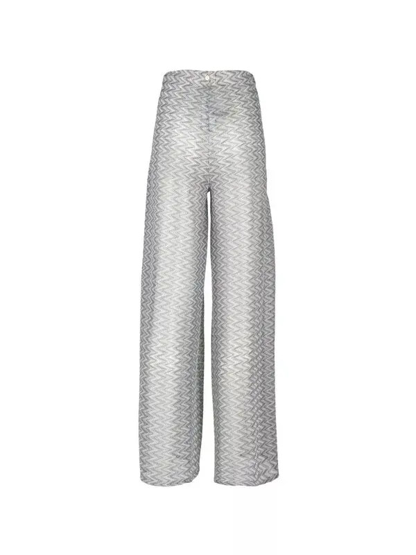 PALMACEA Yera Zigzag-knit Wide-leg Trousers