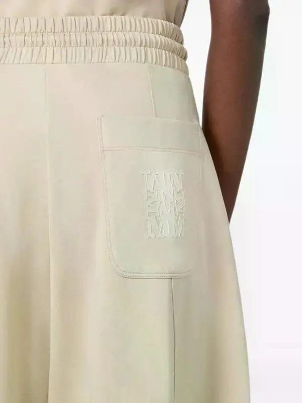 Max Mara Technical Cotton Jersey Barrel-leg Trousers Stone
