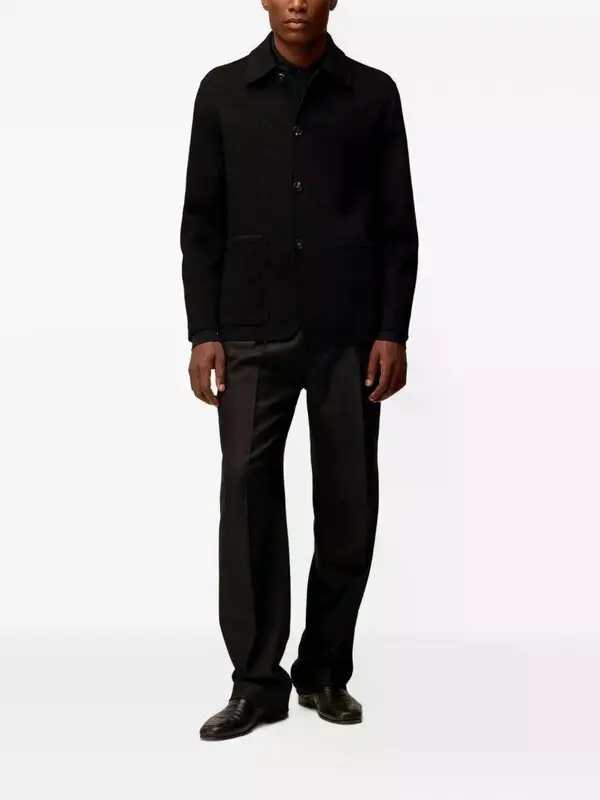 RETORI Leather-trim Virgin Wool Coat