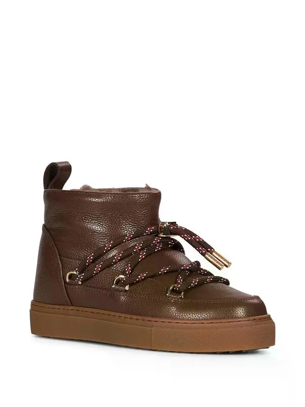 Inuikii Lace-up Leather Ankle Boots - Brown