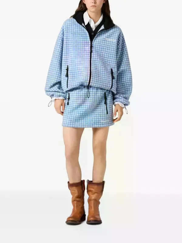 Miu Miu Gingham Check Fleece Jacket