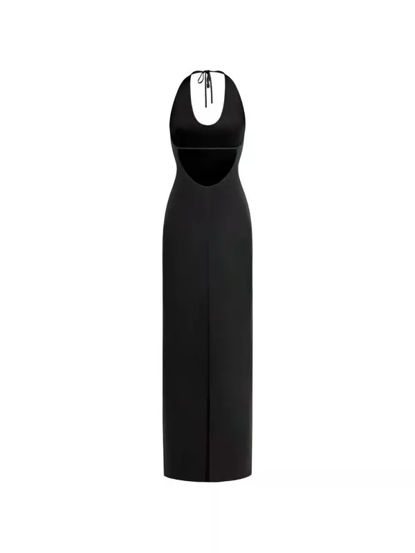 THE ARKOW Cara Halterneck Silk Maxi Dress