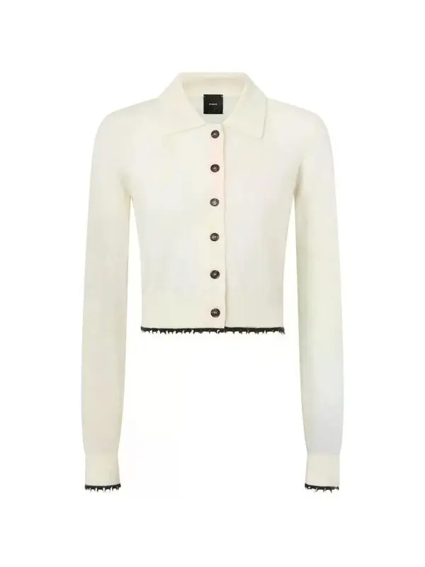 Pinko Cropped Cardigan With Polo Collar