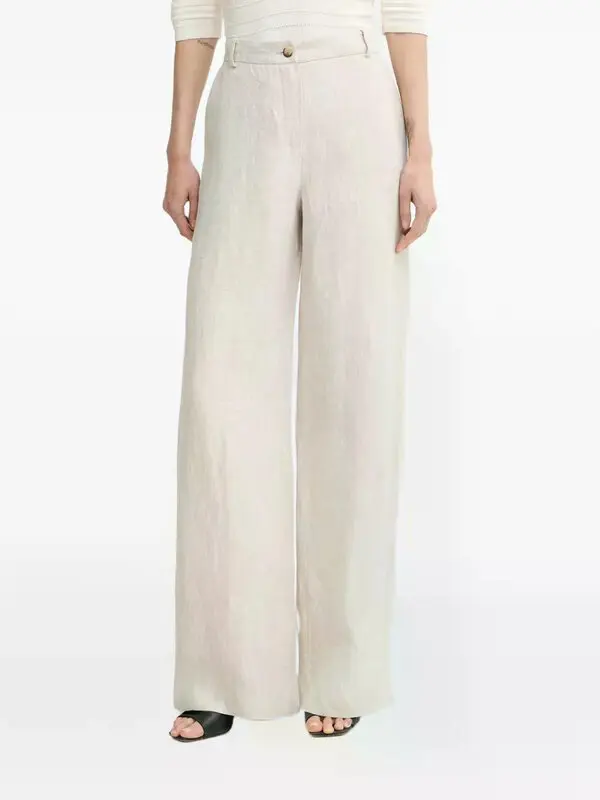 Luisa Spagnoli Herringbone-pattern Wide-leg Trousers