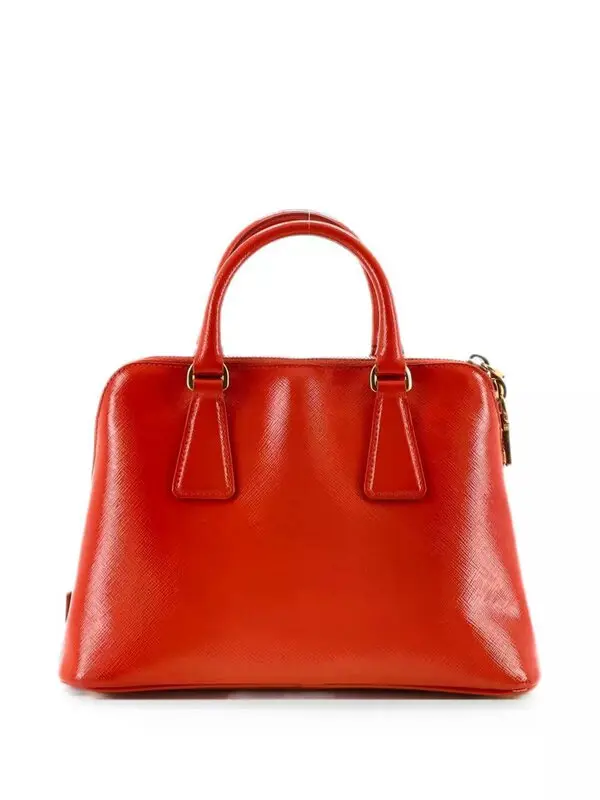 Prada Promenade Bag Vernice Saffiano Leather Small Satchel - Orange