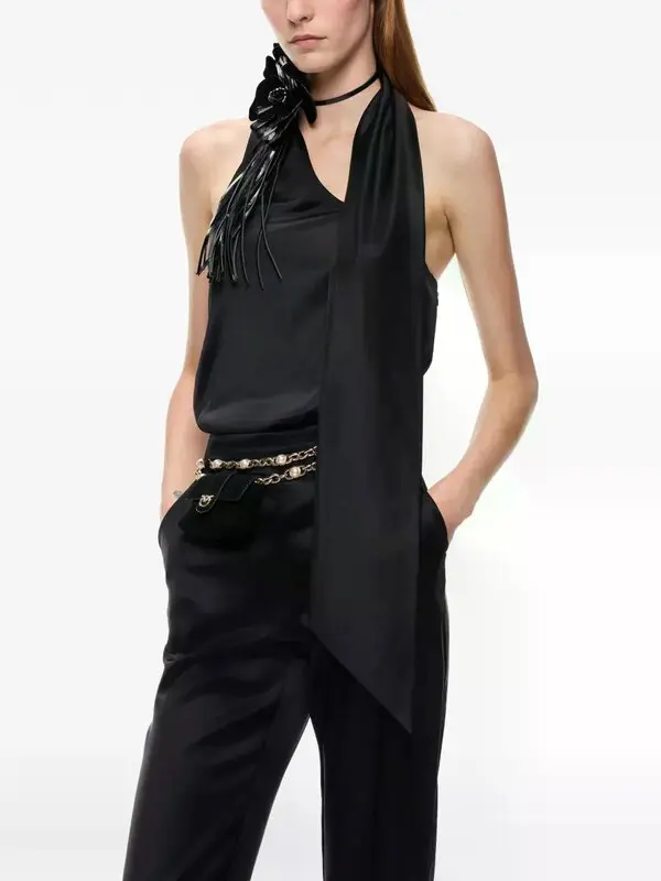 Pinko Long Satin Jumpsuit With Sash