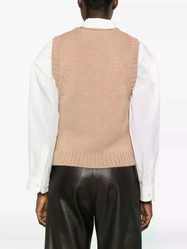 LAMRONS V-neck Ribbed-knit Vest
