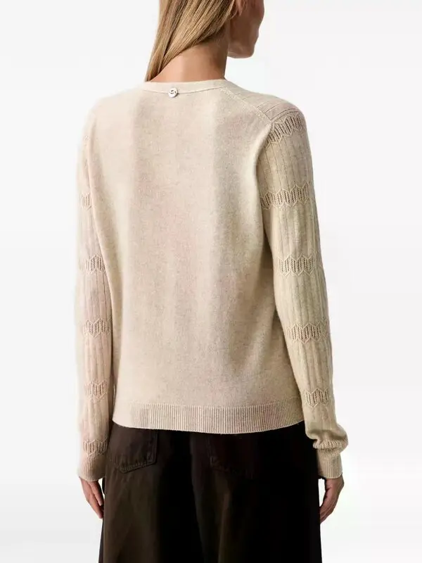 TWINSET Pointelle-knit Ribbed Sweater