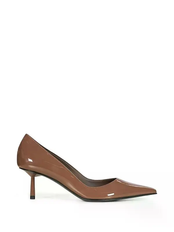 LE SILLA Patent-finish Pointed-toe Pumps - Brown