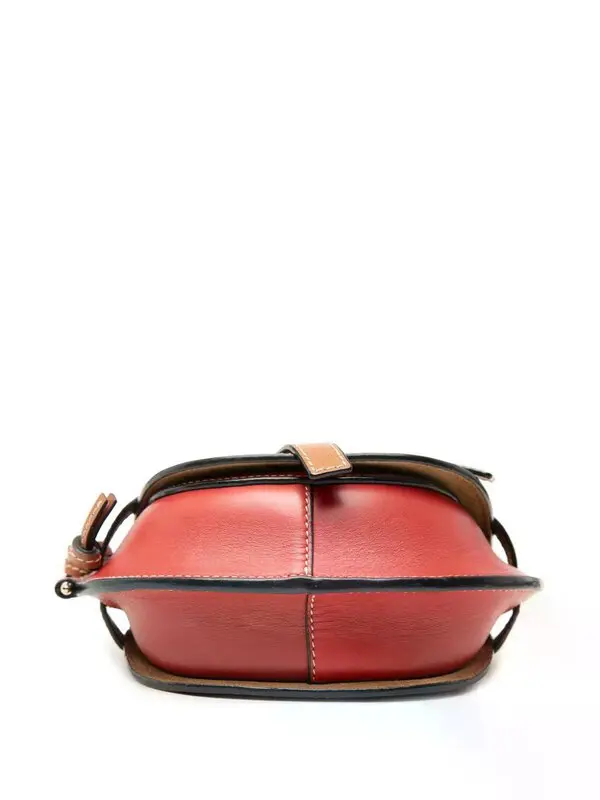 Loewe 2019 Mini Tricolor Leather Gate Crossbody Bag - Red