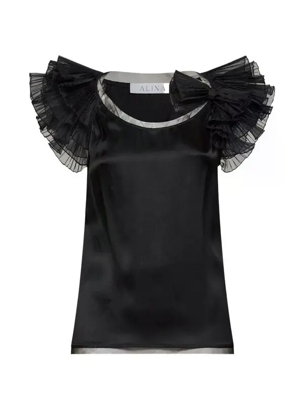 ALINA Bow-detail Short-sleeved Blouse