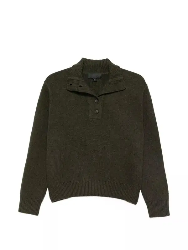 NILI LOTAN Renata Ribbed-knit Button-up Sweater
