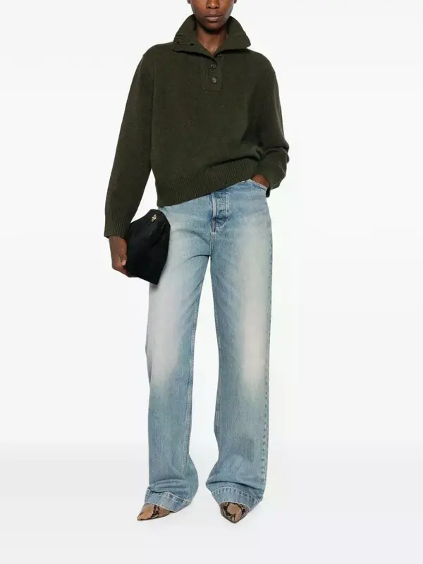 NILI LOTAN Renata Ribbed-knit Button-up Sweater