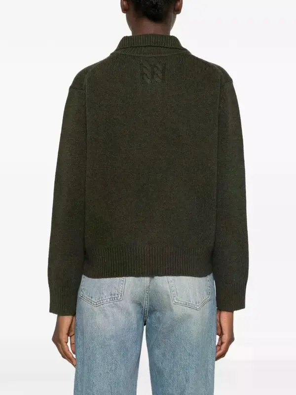 NILI LOTAN Renata Ribbed-knit Button-up Sweater