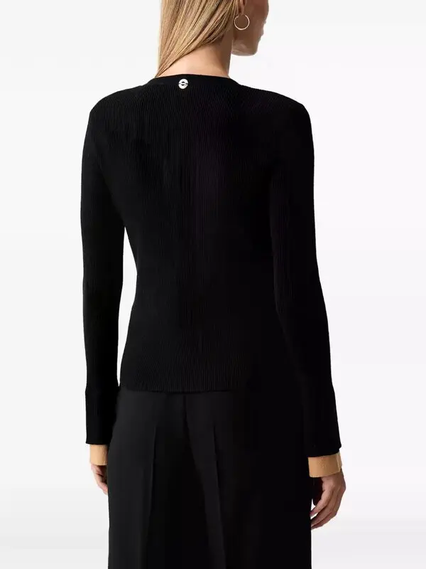 TWINSET Ribbed-knit Contrast-cuff Sweater