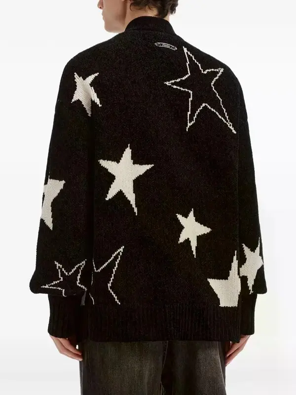 FIVE CM Star-intarsia Zip-up Cardigan