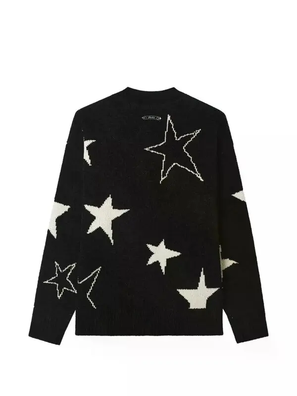 FIVE CM Star-intarsia Zip-up Cardigan
