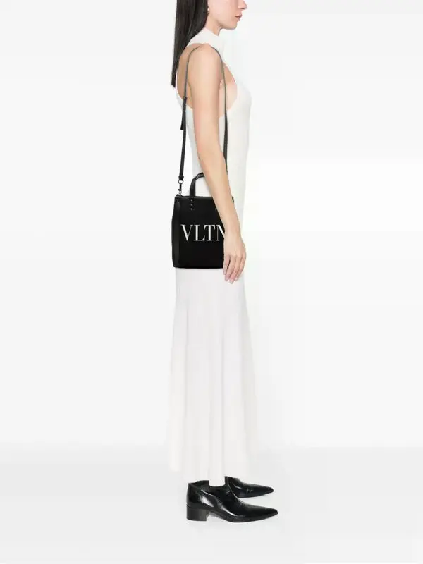 Valentino Garavani 2018-2026 Mini Canvas Rockstud Vltn Tote Satchel - Black