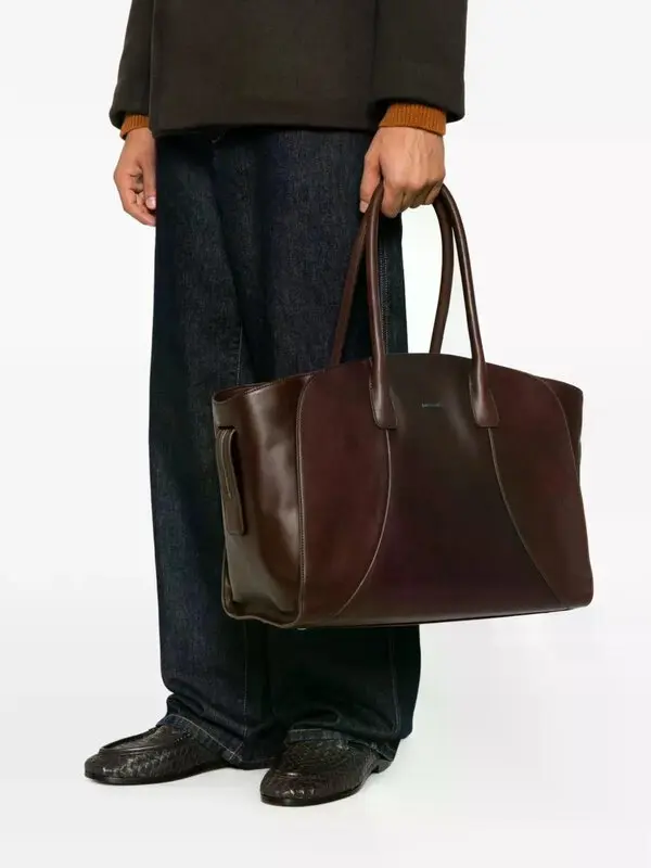 Emporio Armani Logo-plaque Leather Tote Bag