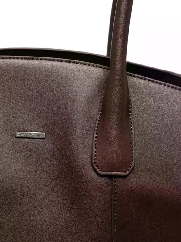 Emporio Armani Logo-plaque Leather Tote Bag
