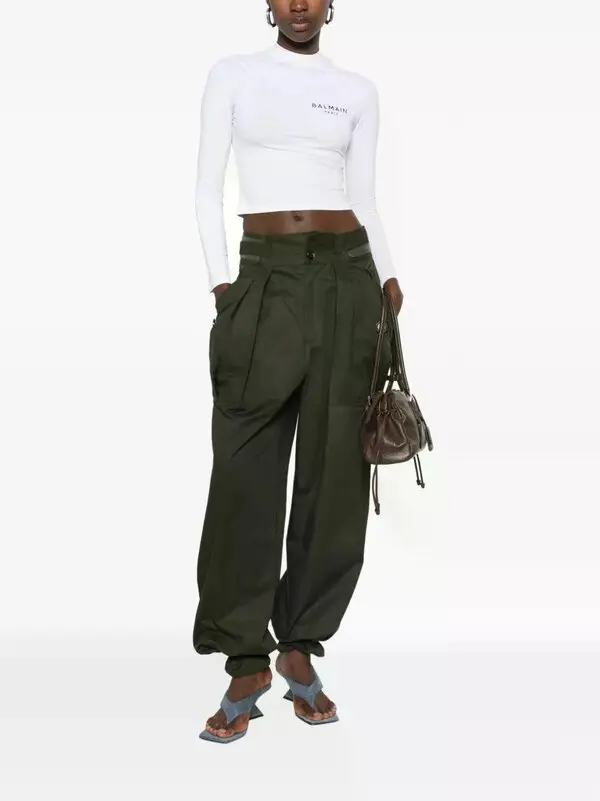 Balmain Logo Print Cropped T-shirt