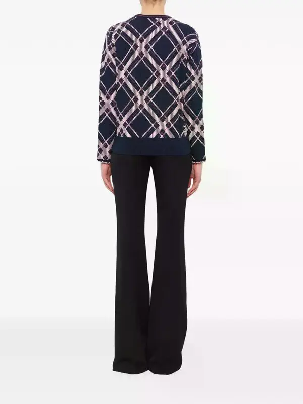 Kenzo Check-pattern Floral-embroidered Sweater