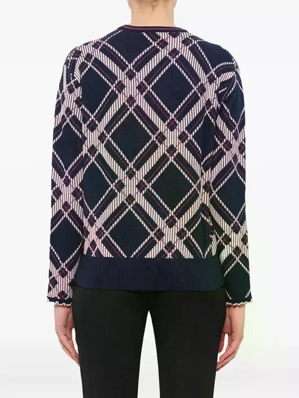 Kenzo Check-pattern Floral-embroidered Sweater