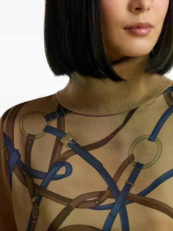 Ralph Lauren Belt-print Roll-neck Sweater