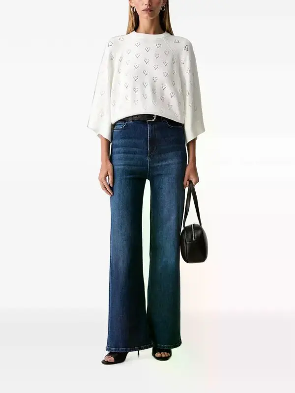 TWINSET Faded-effect Wide-leg Jeans