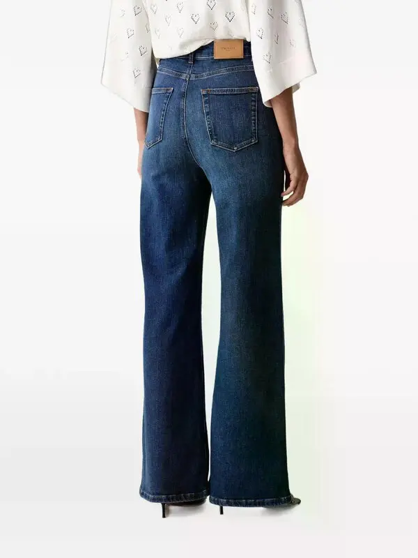 TWINSET Faded-effect Wide-leg Jeans