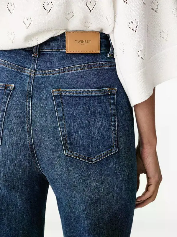 TWINSET Faded-effect Wide-leg Jeans