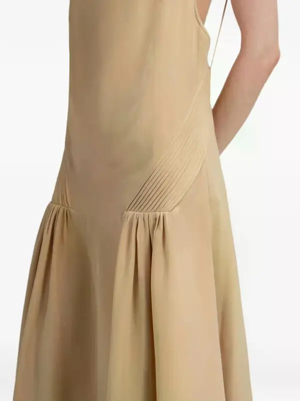 THE ARKOW Vera Pleated Silk Maxi Dress