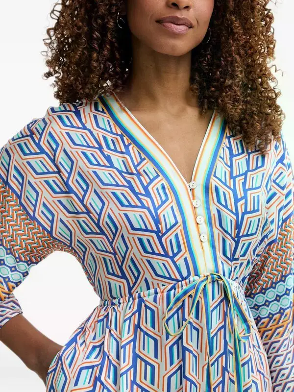 Hale Bob Theia Geometric-print Tiered Mini Dress