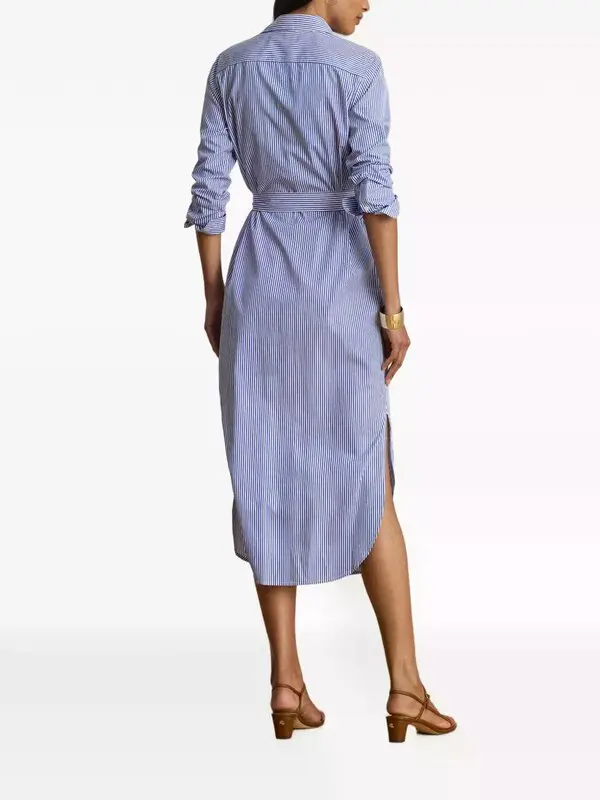 Ralph Lauren Striped Belted Midi Shirt Dress