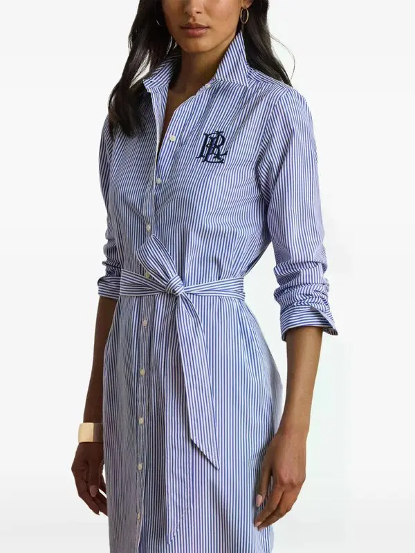 Ralph Lauren Striped Belted Midi Shirt Dress
