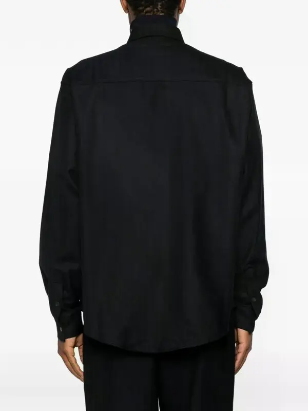 SPINA Herringbone-weave Button-down Shirt