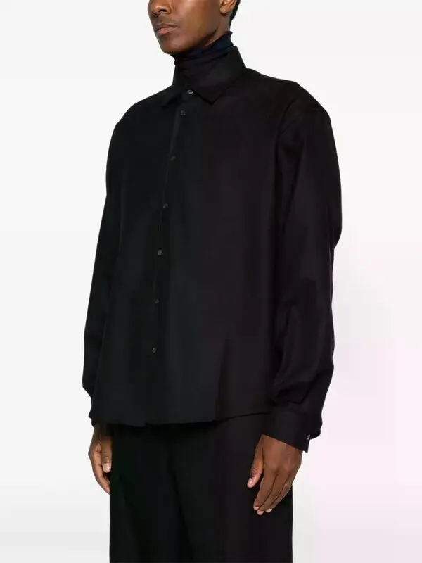 SPINA Herringbone-weave Button-down Shirt