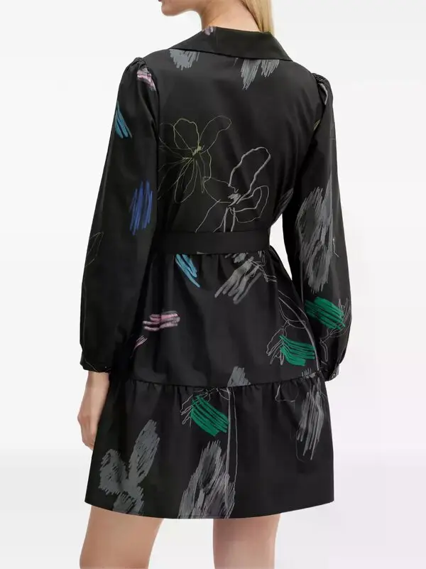 Desigual Floral-print Belted Mini Shirt Dress