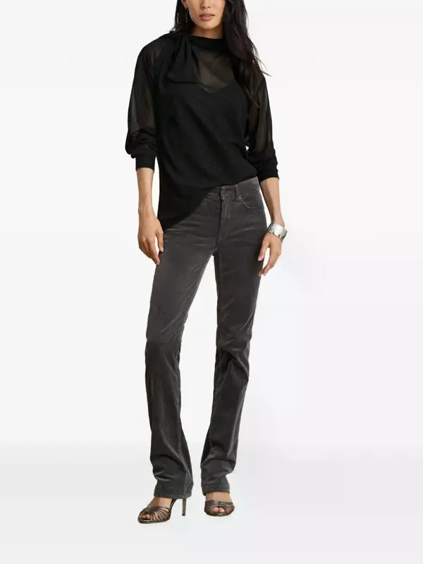 Ralph Lauren Sheer Pinstripe-pattern Blouse - Black