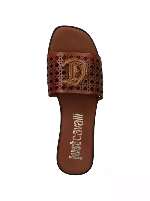 Just Cavalli Laser-cut Logo-plaque Sandals - Brown