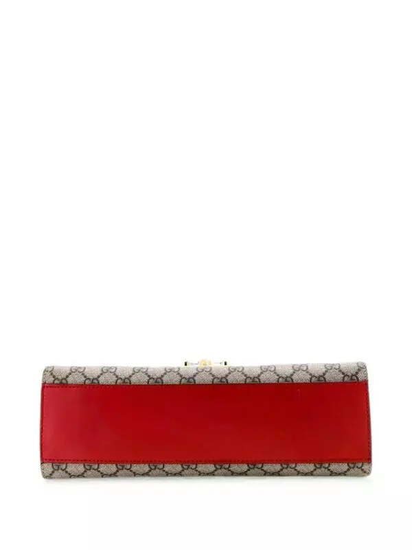 Gucci Padlock Gg Coated Canvas And Leather Medium Shoulder Bag - Red