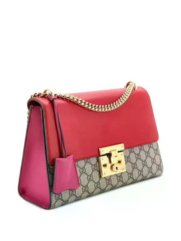 Gucci Padlock Gg Coated Canvas And Leather Shoulder Bag - Red