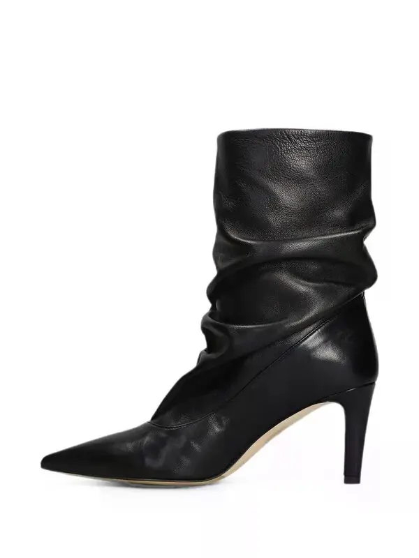 THE SELLER Ruched Pointed-toe Leather Boots