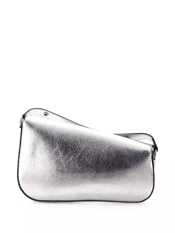Gucci Horsebit 1955 Asymmetric Leather Small Shoulder Bag - Silver